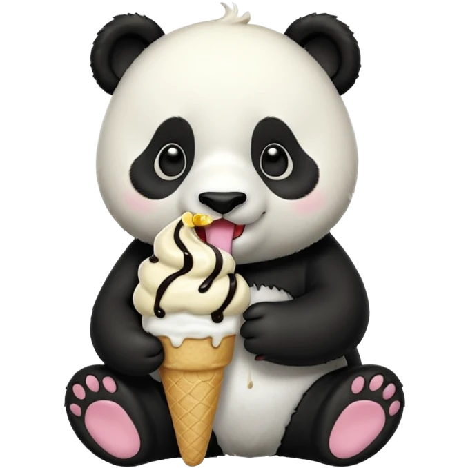 Panda eating ice cream emoji | AI Emoji Generator