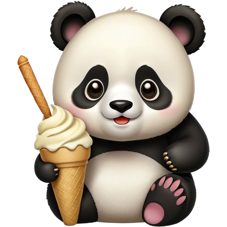 Panda eating ice cream emoji | AI Emoji Generator