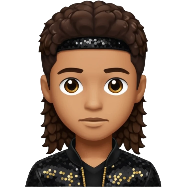 Lil Fizz from B2K with long dark brown hair, black sequin outfit emoji ...