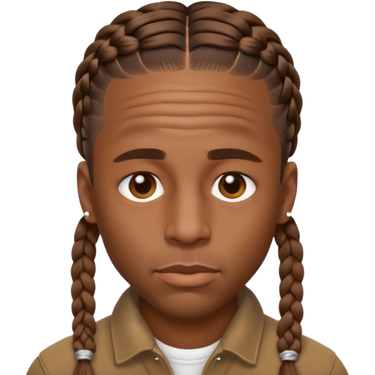 Create an iOS-style emoji of Travis Scott. Neutral facial expression ...