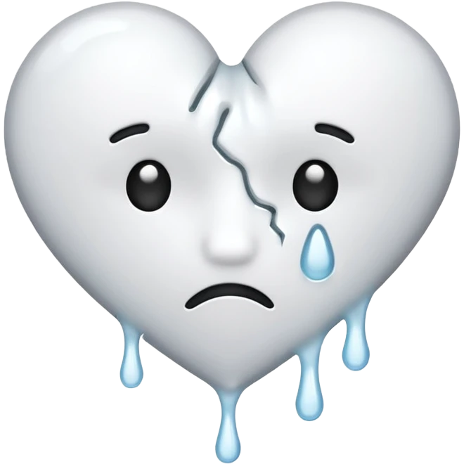 The heat broken emoji in white with sticky white liquid Ozzing out of ...