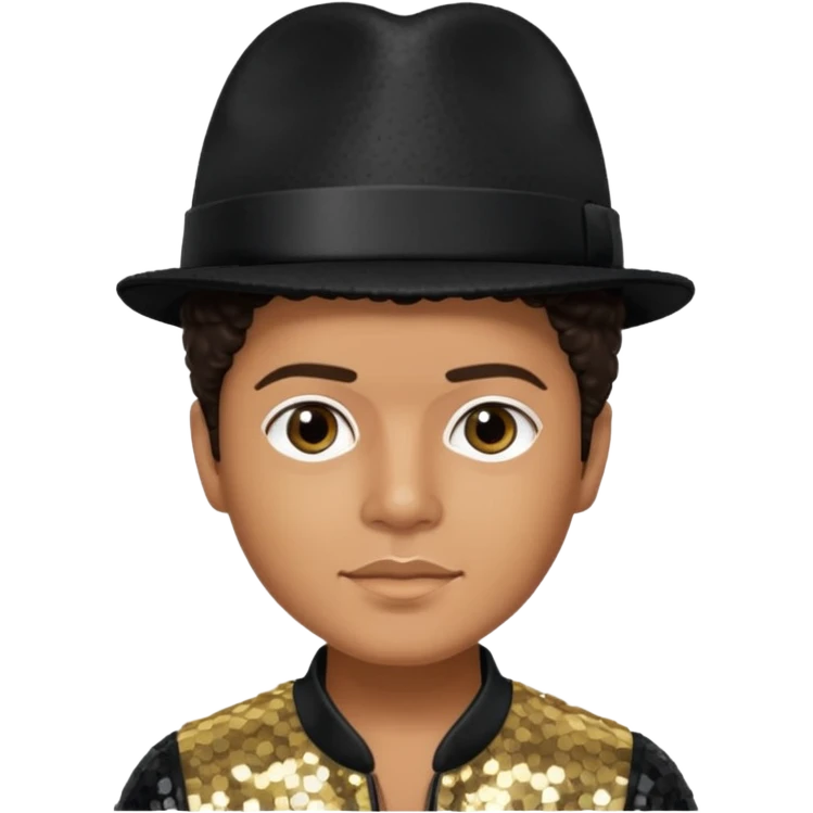 Bruno Mars with dark brown hair, black sequin outfit emoji | AI Emoji ...