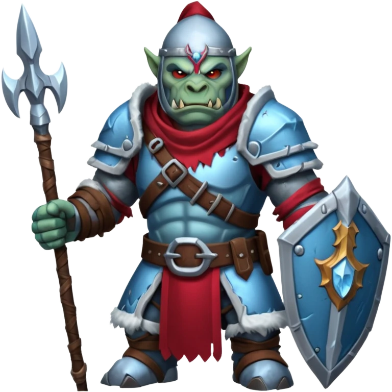 Fantasy Christmas orc legion soldier icon, iron tundra army theme ...