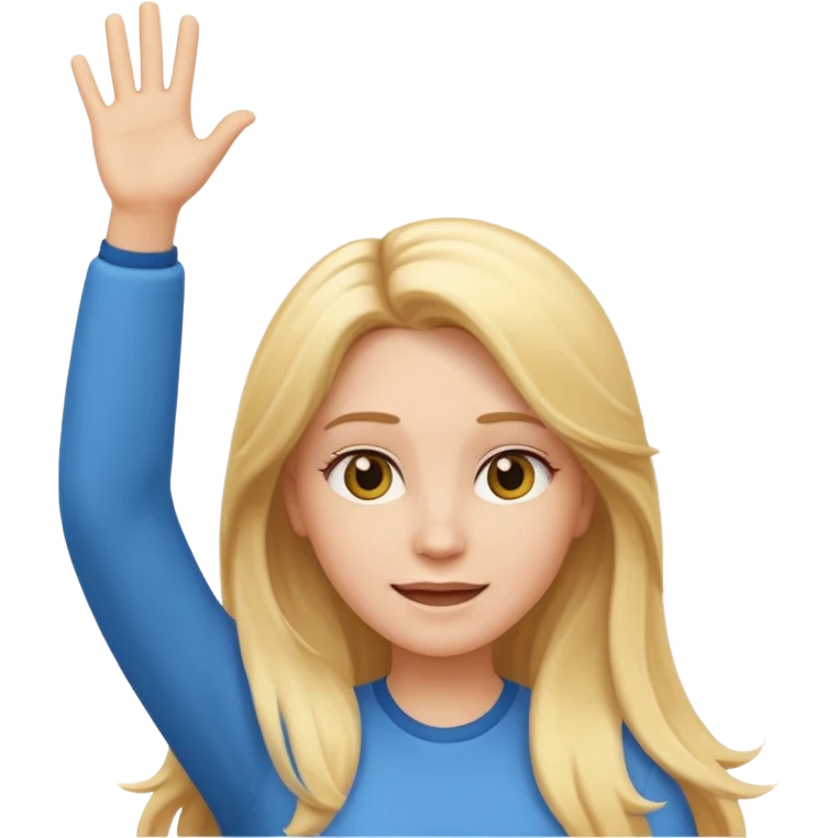 I want a white female animated gif emoji with long blonde hair putting ...