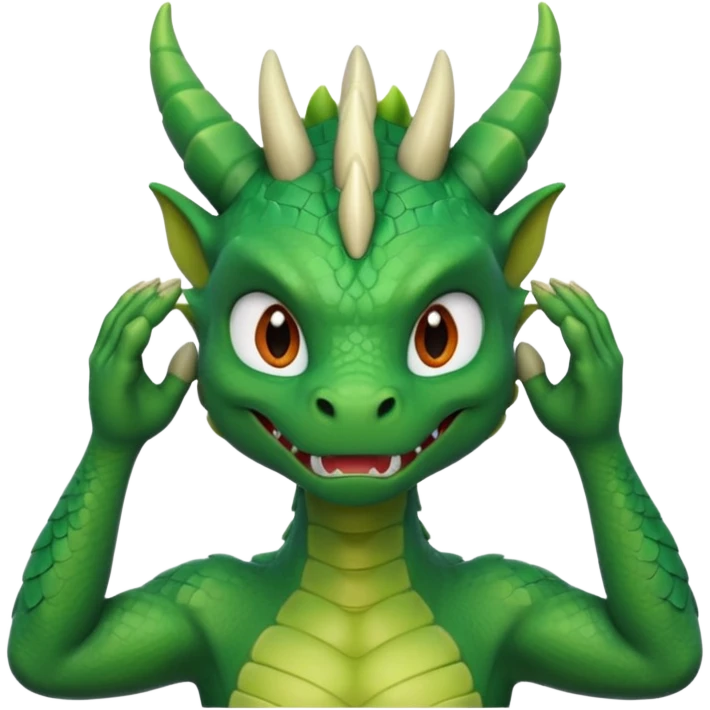 Draw a dragon that has his hands over his head (confused?) like psyduck ...