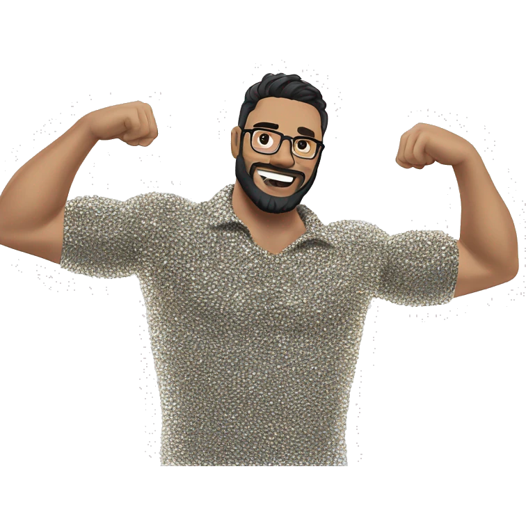 confident manly flexing for meme emoji | AI Emoji Generator