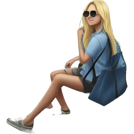 blonde girl on boat trip emoji | AI Emoji Generator