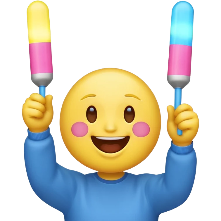 An excited yellow emoji face with closed smiling eyes and blushing ...