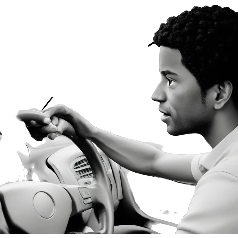 man driving car reflection realistic emoji | AI Emoji Generator