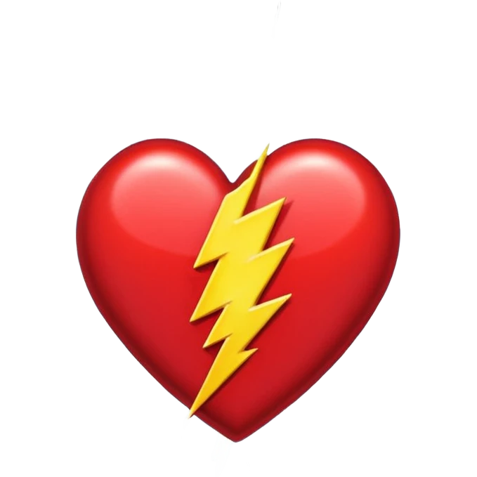 Heart with Grateful Dead 13 point lightning bolt in the middle emoji ...