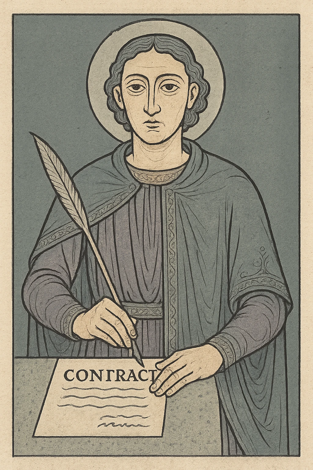 realistic person signing a contract, classic look, elegant lines ...