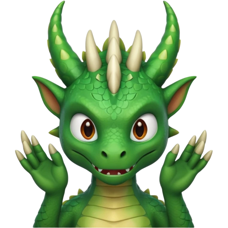 Draw a dragon that has his hands over his head (confused?) like psyduck ...