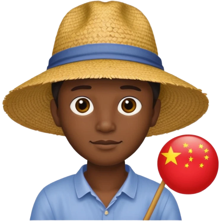 Chinese guy stereotype with straw hat and little eyes emoji | AI Emoji ...