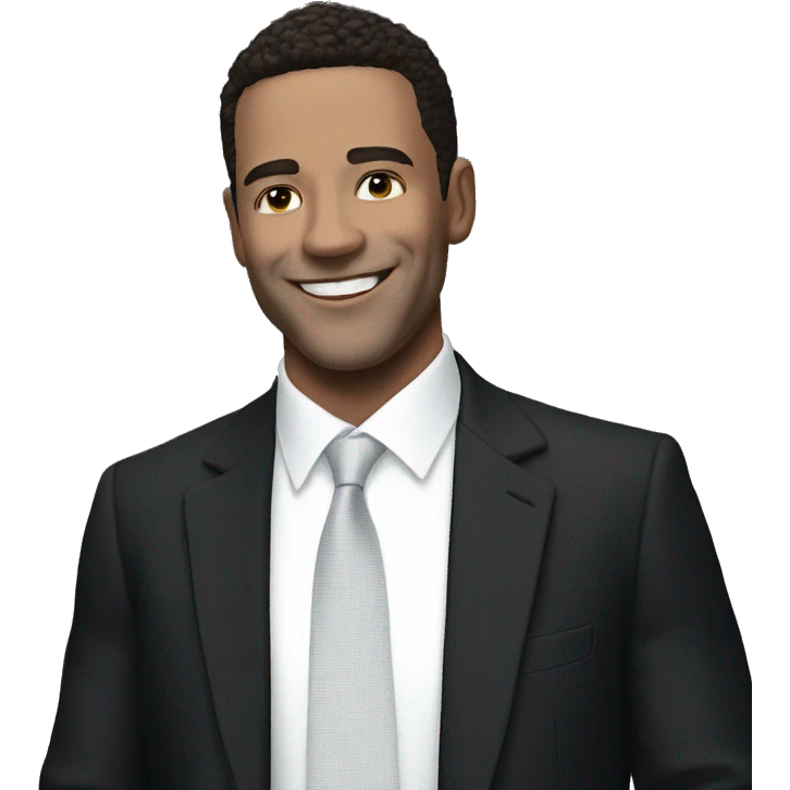 smiling man in black suit emoji | AI Emoji Generator