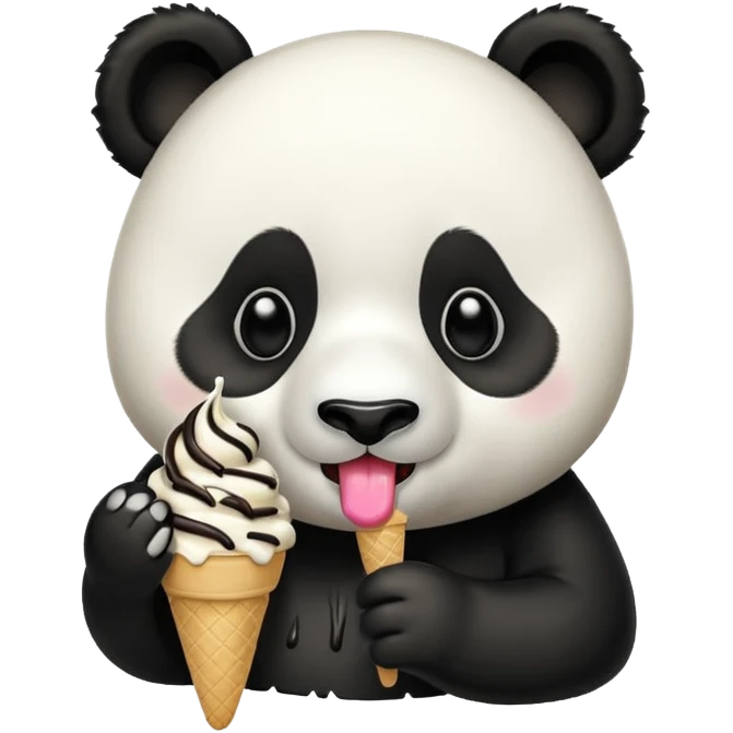 Panda eating ice cream emoji | AI Emoji Generator