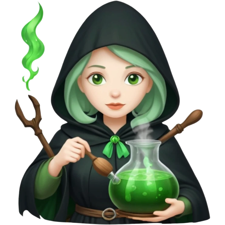 green witch cooking potion emoji | AI Emoji Generator