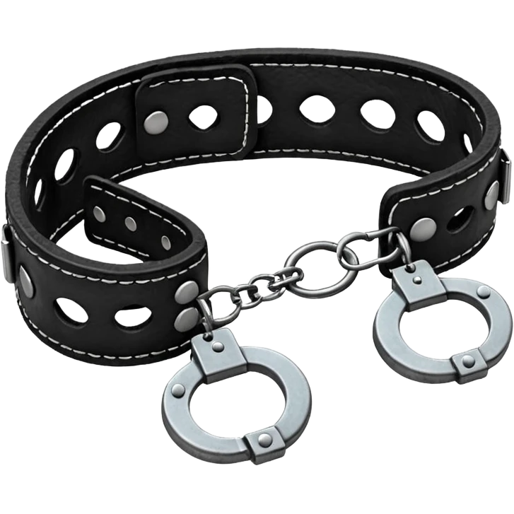 Padded leather bondage handcuffs emoji | AI Emoji Generator