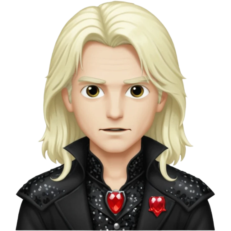 Alucard, Son of Dracula with long platinum blonde hair, black sequin ...