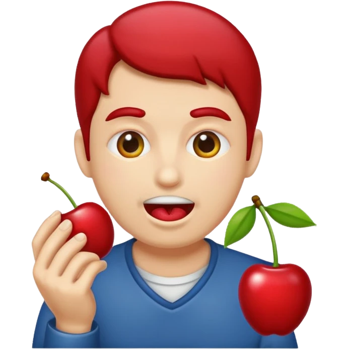 cherry eating man emoji | AI Emoji Generator
