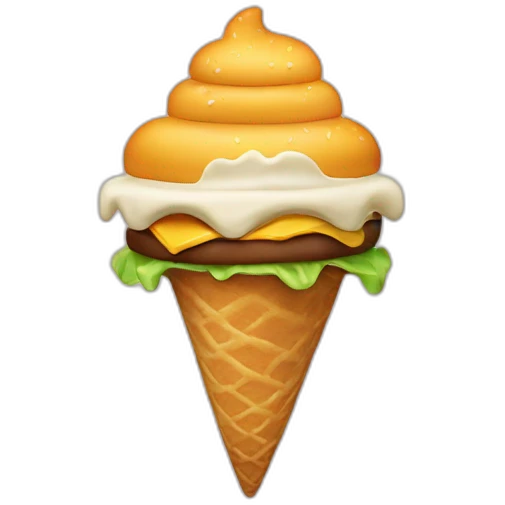 cheeseburger ice cream cone emoji | AI Emoji Generator