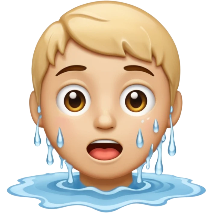 Make it emoji not a person Drooling and face wet and water is white ...
