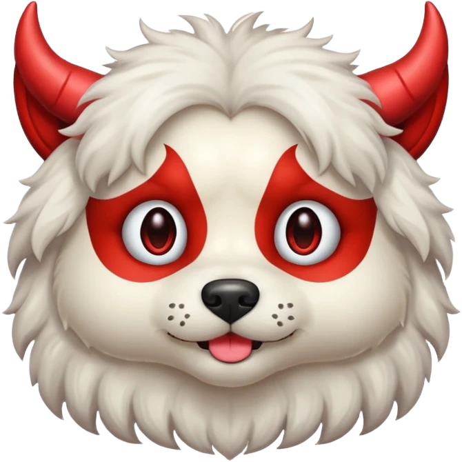 devil cute fluffy complete dog emoji | AI Emoji Generator