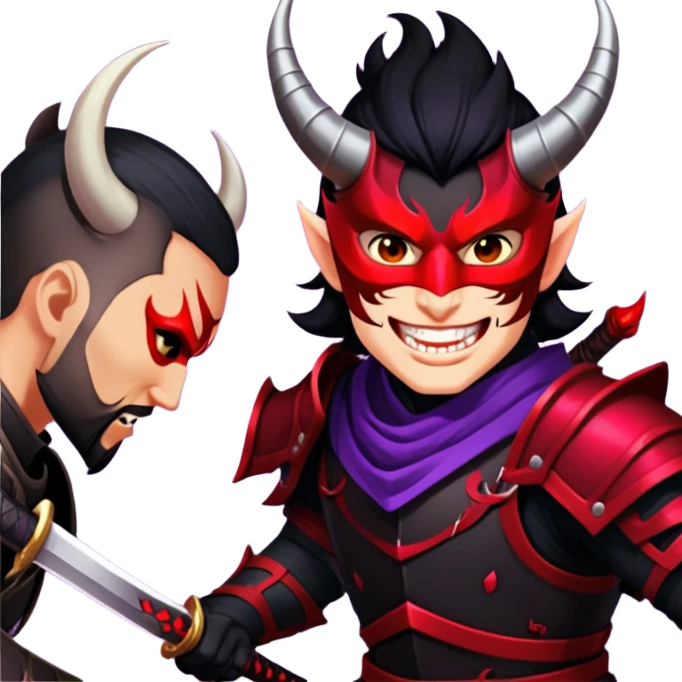 Demon-Horned Warrior emoji | AI Emoji Generator