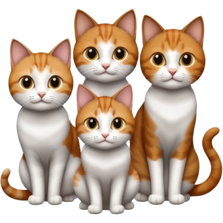 3 different coloured short haired cats, including a dark brown tabby ...