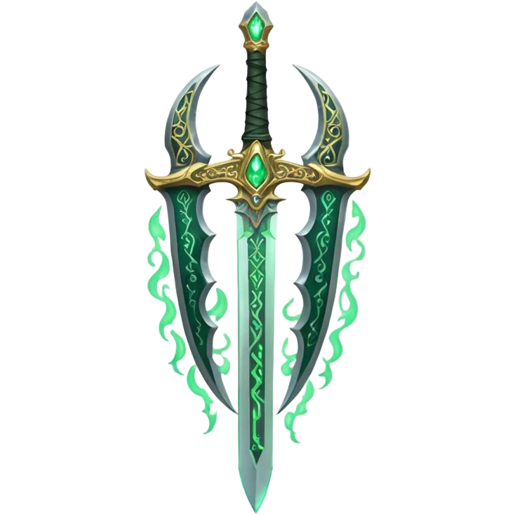 magical greatsword with a Eldritch green fire powers in it emoji | AI ...