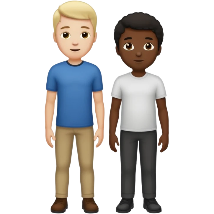 Tall white guy with midget black guy emoji | AI Emoji Generator