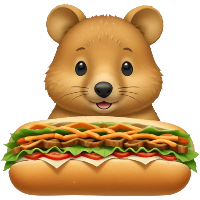 quokka eating bahn mi emoji | AI Emoji Generator