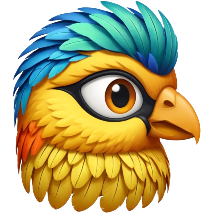 Un oiseau qui lance un regard sérieux emoji | AI Emoji Generator