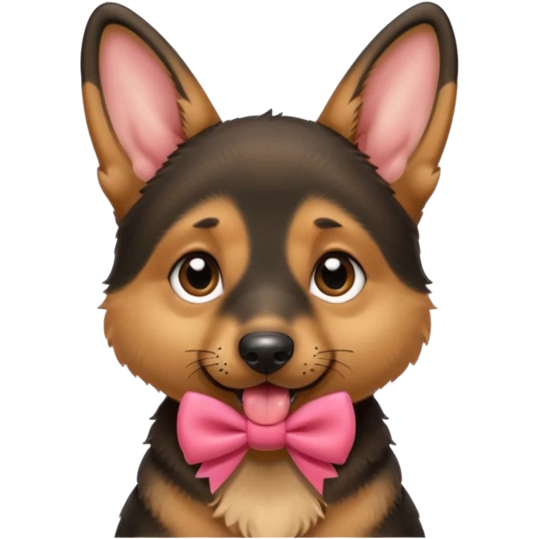 German shepherd puppy with the tonge out, with a bow in the neck, like ...