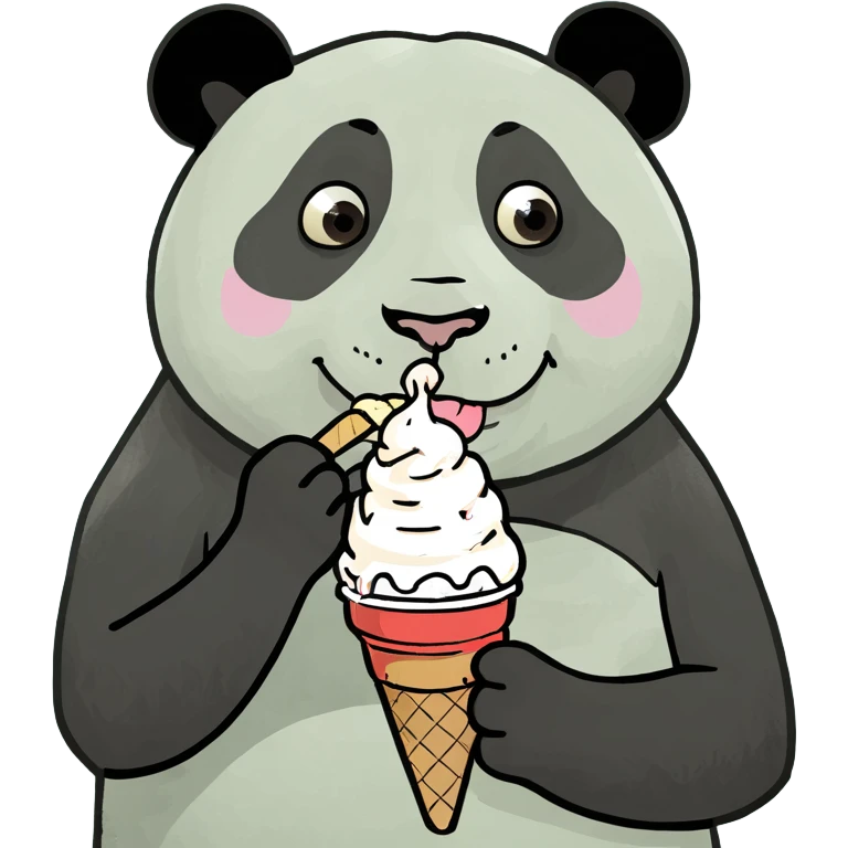 Panda eating ice cream meme | AI Emoji Generator