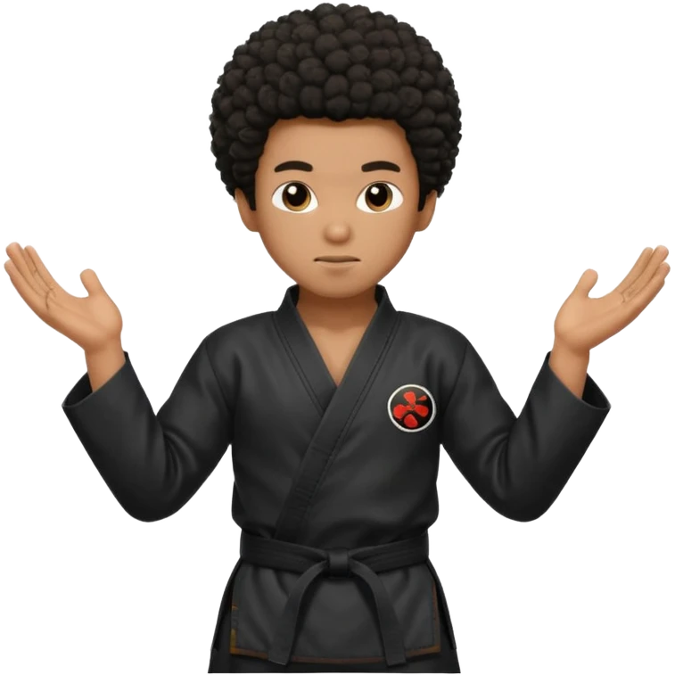 black karate instructor with afro hair and a low taper haircut, and a ...