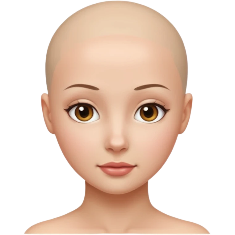 create pretty girl with bald head close up shot emoji | AI Emoji Generator