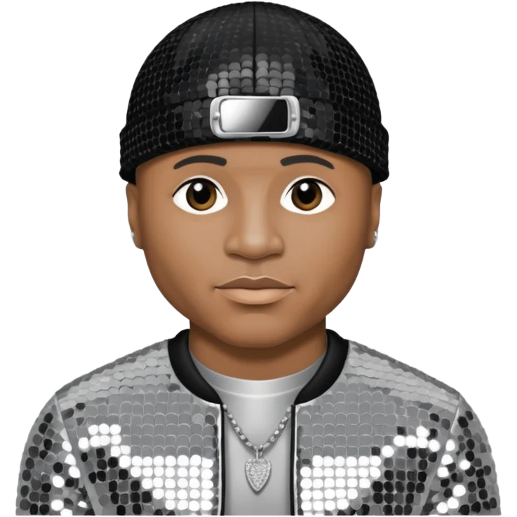 LL Cool J with silver sequin outfit emoji | AI Emoji Generator
