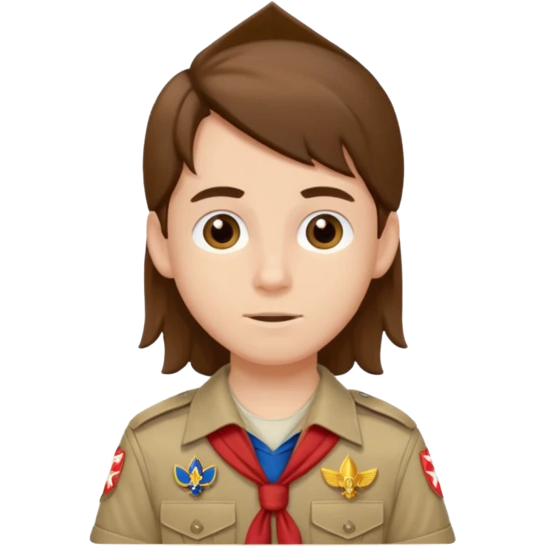 scout boy long hair emoji | AI Emoji Generator