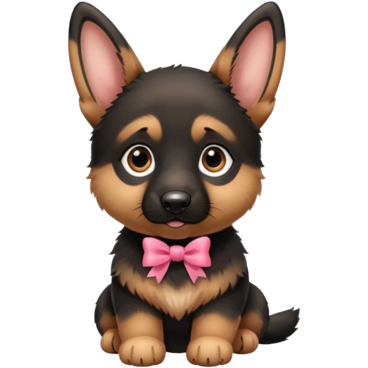 German shepherd puppy with a bow in the neck, like a gift emoji | AI ...