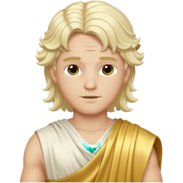 Apollo from The Olympians with long platinum blonde wavy hair, gold ...