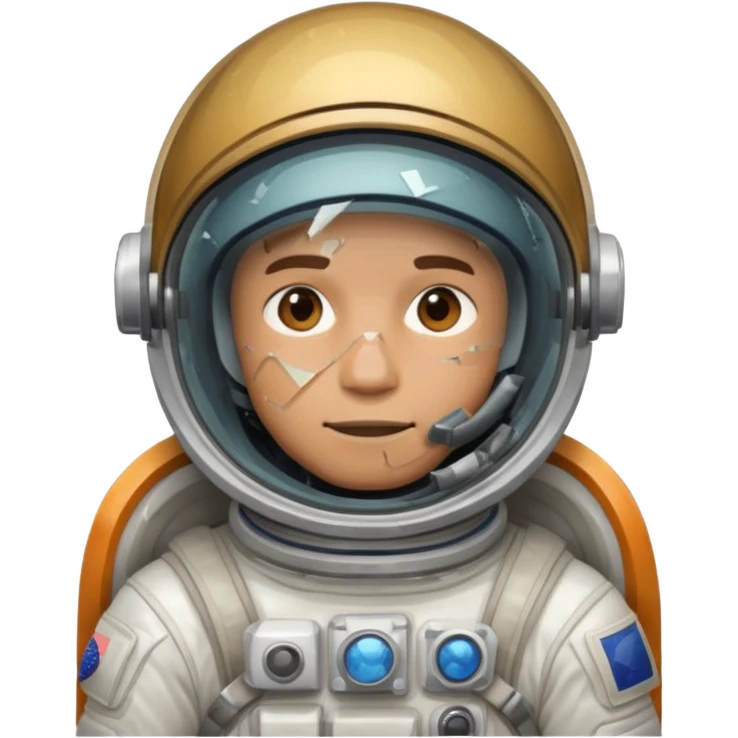 astronaut man with helmet broken glass emoji | AI Emoji Generator