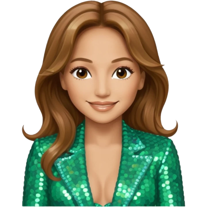 Jennifer Lopez with long light brown hair, seafoam green sequin outfit ...