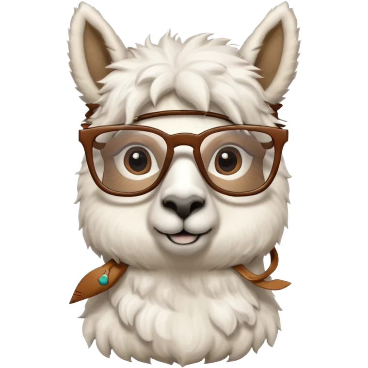 White Llama with prescription glasses emoji | AI Emoji Generator