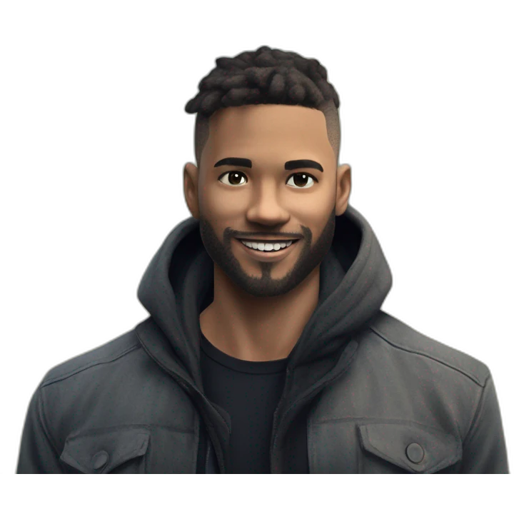 solo smiling dude outdoors emoji | AI Emoji Generator
