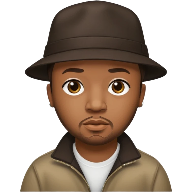 Timbaland with dark brown hair emoji | AI Emoji Generator