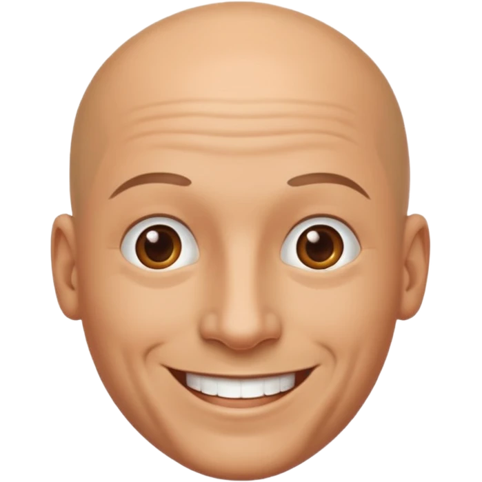 Bald Man smiling emoji | AI Emoji Generator