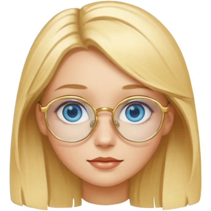 une fille blonde au yeux bleus avec des lunette dorée assez grande ...