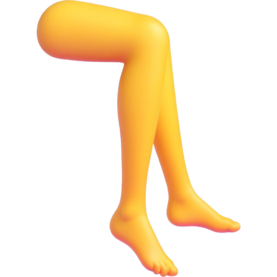 Create a single leg emoji in the same pose as the reference image, in ...