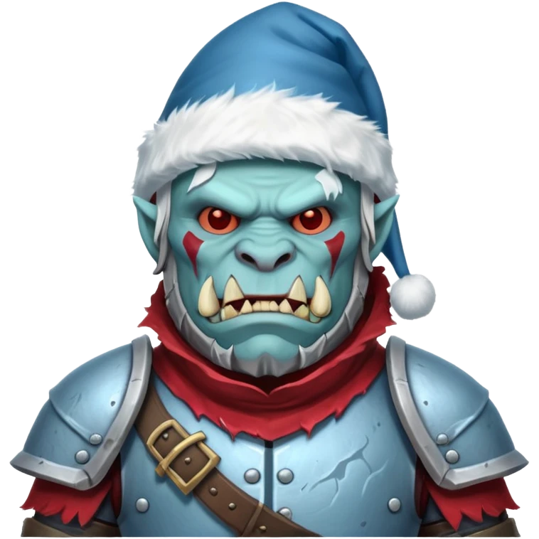 Fantasy Christmas orc legion soldier icon, iron tundra army theme ...