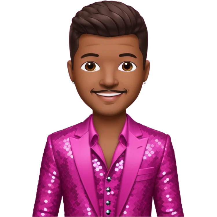 Robin Thicke with dark brown hair, dark pink sequin outfit emoji | AI ...